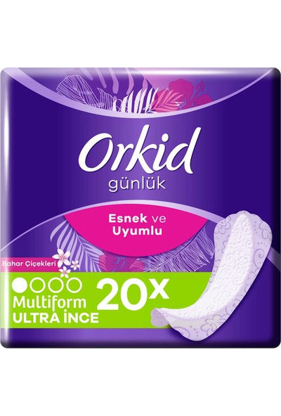 Orkid Yaprak Günlük Ped 20 Adet Tekli Paket Bahar Çiçekleri Orkid Yaprak Günlük Ped 20 Adet Tekli Paket Bahar Çiçekleri