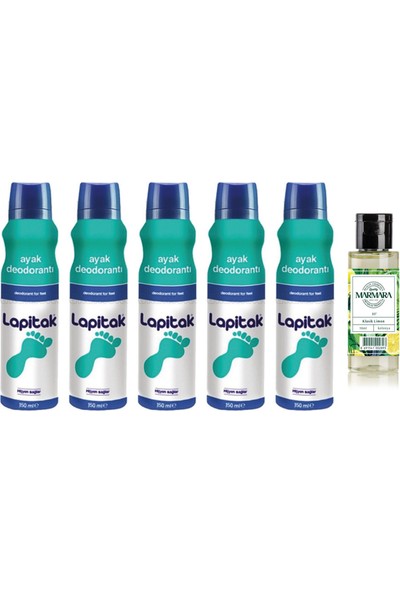 Lapitak Ayak Deodorantı 150 ml (5 Kutu) + Marmara Kolonyası 50 ml