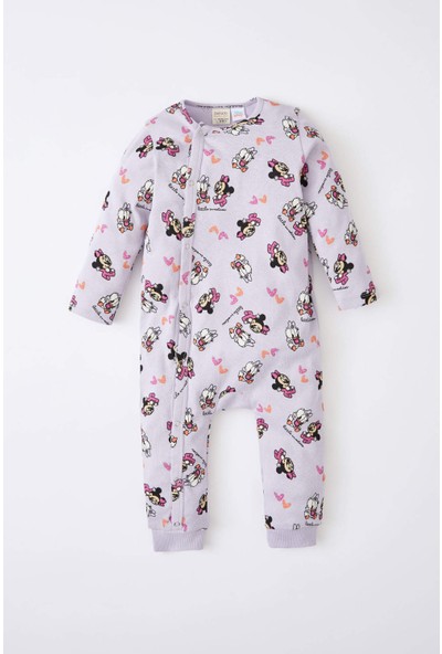 DeFacto Kız Bebek Minnie Mouse Lisanslı Yeni Doğan Uzun Kollu Çıtçıtlı Pamuklu Tulum W8652A222SP DeFacto Kız Bebek Minnie Mouse Lisanslı Yeni Doğan Uzun Kollu Çıtçıtlı Pamuklu Tulum W8652A222SP