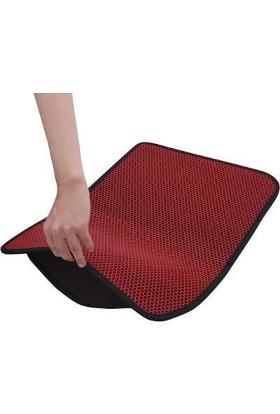 Cattie Elekli Kedi Tuvalet Paspası Bordo 45 x 60 cm