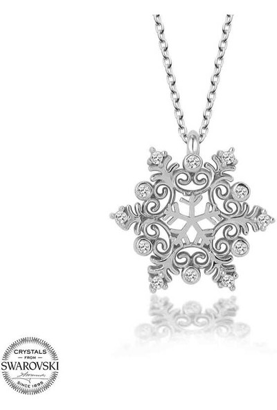 Gumush Swarovski Taşlı Gümüş Kartanesi Bayan Kolye