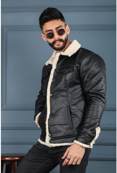 Zager Erkek Yeni Sezon Kürklü Deri Spor Mont Pilot Çeket Zager Erkek Yeni Sezon Kürklü Deri Spor Mont Pilot Çeket