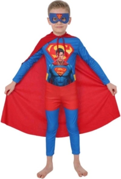Trend Center Süperman Maskeli Pelerinli Doğum Günü Parti Superman Kostümü