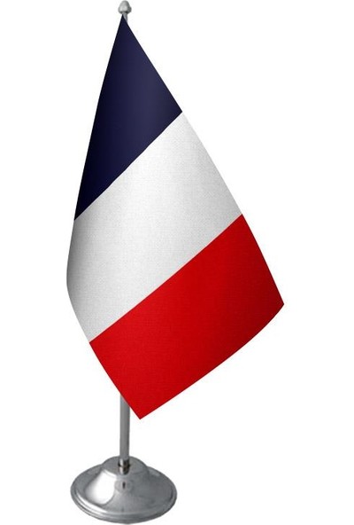 Masa Üstü Fransa Bayrağı Krom Direk Masa Bayrak Seti Masa Üstü Fransa Bayrağı Krom Direk Masa Bayrak Seti