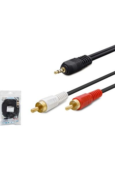 Telefon Kulübesi Aux To 2rca Kablo 3mt Sarı Uç HDX1031 Telefon Kulübesi Aux To 2rca Kablo 3mt Sarı Uç HDX1031