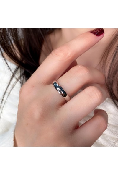 Milet Kuyumculuk 5mm Beyaz Düz Bombe Klasik Alyans