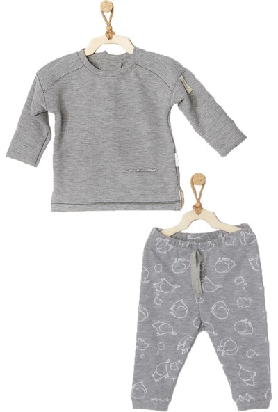Andywawa Erkek Bebek Gri Pantolonu Filli 2'li Takım AC22177