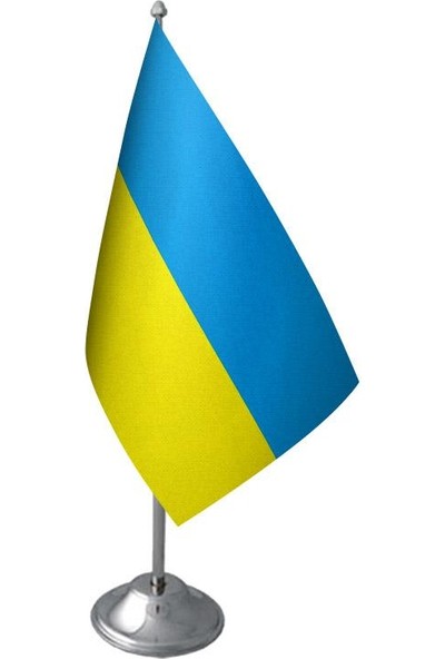 Saturndesign Masaüstü Ukrayna Bayrağı Krom Direk Masa Bayrak Seti Saturndesign Masaüstü Ukrayna Bayrağı Krom Direk Masa Bayrak Seti