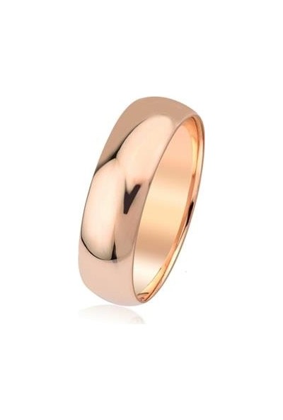 Milet Kuyumculuk 7mm Rose Düz Bombe Klasik Alyans