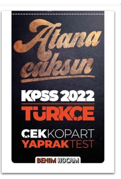 Benim Hocam Yayınları 2022 KPSS Türkçe Çek Kopart Yaprak Test Benim Hocam Yayınları 2022 KPSS Türkçe Çek Kopart Yaprak Test