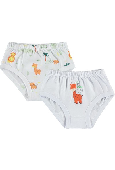 Civil Baby Erkek Bebek 2'li Külot Set 9-18 Ay Beyaz