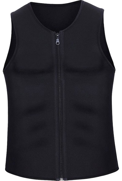 Strade Store Erkek Sıcak Ter Vücut Şekillendirici Tank Üst Karın Yağ Burner Sauna Yelek Shapewear Neopren - Xxxl (Yurt Dışından)