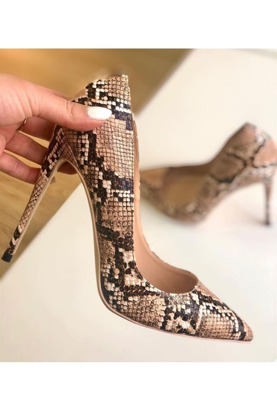 Giydim Gidiyor Meya Yln Deri Stiletto Kahverengi