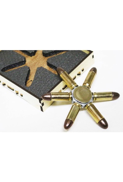 Capra Mermi Görünümlü Metal Tasarım Stres Çarkı Ahşap Kutusunda