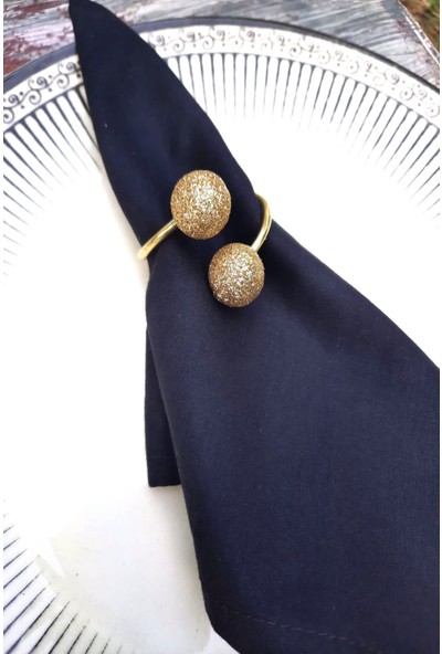 E-Sanat Evi 12'li gold halkalı simli gold boncuklu peçete yüzüğü E-Sanat Evi 12'li gold halkalı simli gold boncuklu peçete yüzüğü