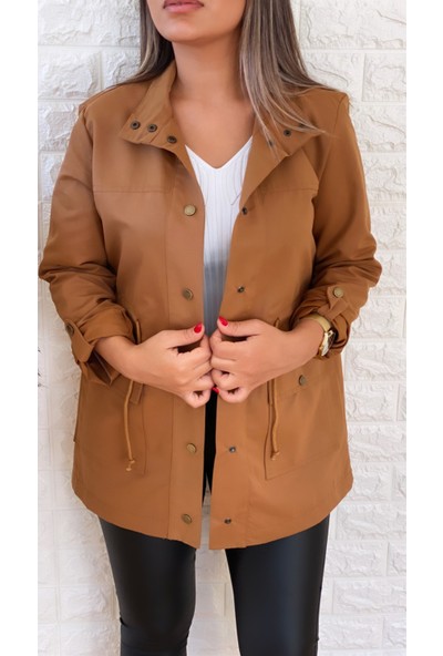 Seda Fidan Butik Kısa Parka Trençkot Taba Seda Fidan Butik Kısa Parka Trençkot Taba