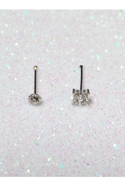 Begonia Accessories 925 Ayar Gümüş zirkon taşlı 2 adet Hızma