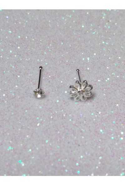 Begonia Accessories 925 Ayar Gümüş zirkon taşlı 2 adet Hızma