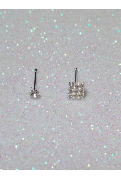 Begonia Accessories 925 Ayar Gümüş zirkon taşlı 2 adet Hızma