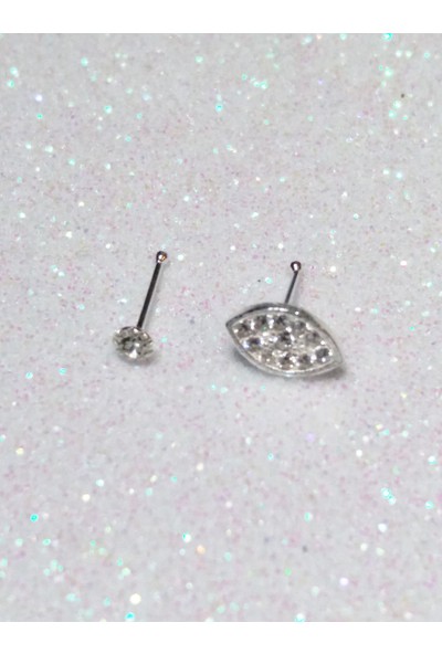 Begonia Accessories 925 Ayar Gümüş zirkon taşlı 2 adet Hızma