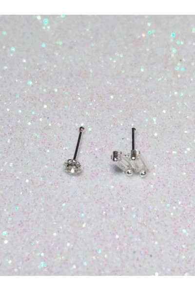 Begonia Accessories 925 Ayar Gümüş zirkon taşlı 2 adet Hızma