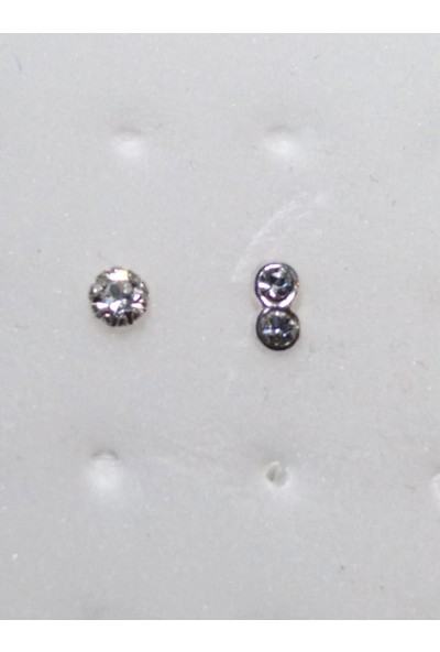 Si&Si Takı 925 Ayar Gümüş Zirkon Taşlı 2 Adet Hızma Set