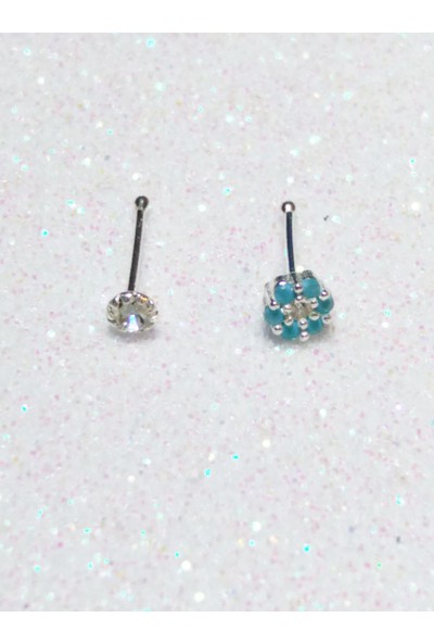 Begonia Accessories 925 Ayar Gümüş zirkon taşlı 2 adet Hızma