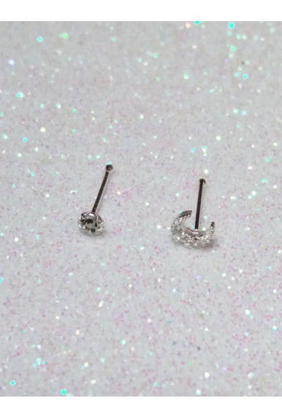 Begonia Accessories 925 Ayar Gümüş zirkon taşlı 2 adet Hızma