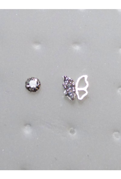 Begonia Accessories 925 Ayar Gümüş zirkon taşlı 2 adet Hızma