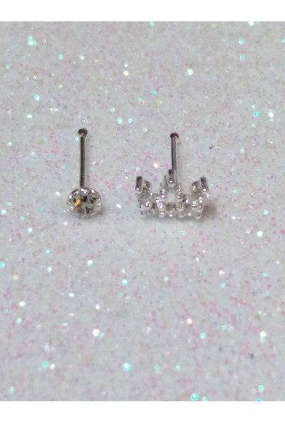 Begonia Accessories 925 Ayar Gümüş zirkon taşlı 2 adet Hızma