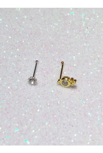 Begonia Accessories 925 Ayar Gümüş zirkon taşlı 2 adet Hızma