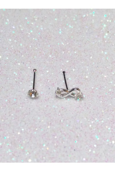 Begonia Accessories 925 Ayar Gümüş zirkon taşlı 2 adet Hızma