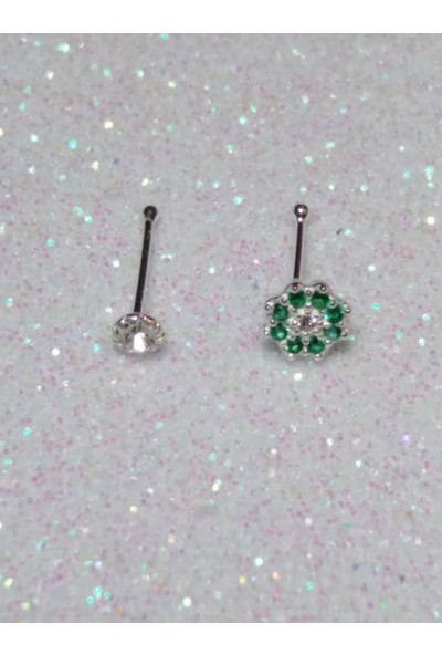 Begonia Accessories 925 Ayar Gümüş zirkon taşlı 2 adet Hızma