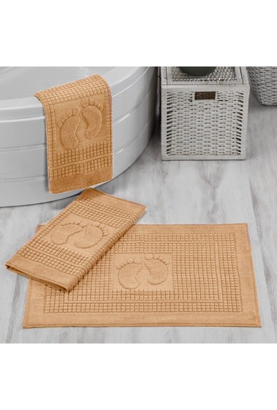 Regule 3'lü Ayak Havlusu Paspas Seti Ayak Çizgili Bej x 3 Adet