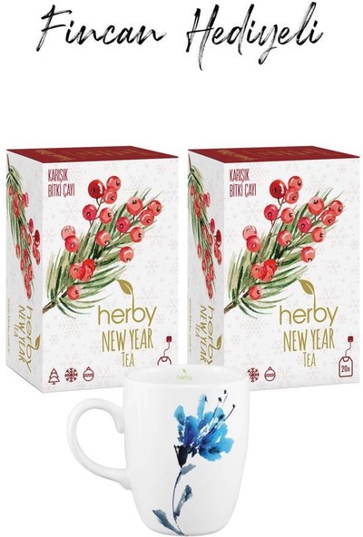 Herby Fincan + Herby New Year Tea Yılbaşı Çayı 2'li