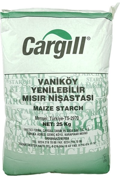 Cargill Vaniköy Yenilebilir Mısır Nişasta 25 Kg. (Maize Starch)