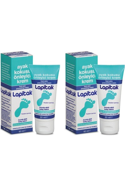 Lapitak Ayak Kokusu Önleyici Krem 60 ml (2 Kutu)