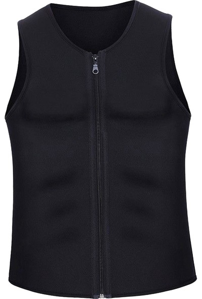 Flameer Erkekler Fermuar Auna Yiyecek Trainer Yelek Neopren Yoga Termal Vücut Haper S (Yurt Dışından)