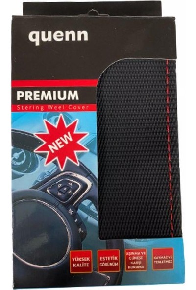 Premium Oto Direksiyon Kılıfı Kırmızı Dikiş Estetik Görünüm Yüksek Kalite