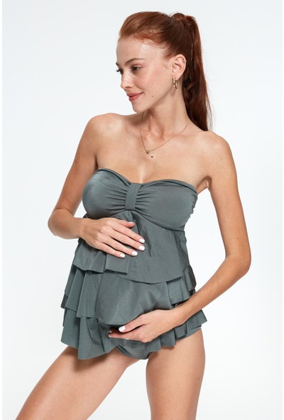 Pierre Cardin Straplez Volanlı Hamile Tankini 211508