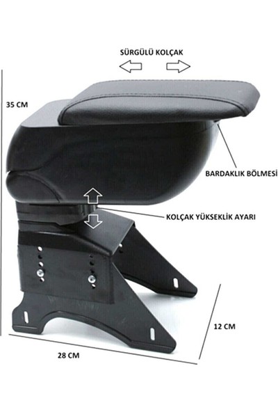 Kingstar Her Araca Uygun Kol Dayama Kolçak Sürgülü Geniş Siyah Kingstar Her Araca Uygun Kol Dayama Kolçak Sürgülü Geniş Siyah