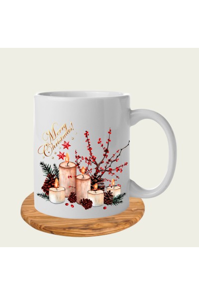 Burak Baskı Tasarım Yılbaşına Özel Merry Christmas Baskılı Kupa Bardak
