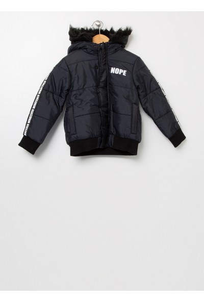 Funky Rocks NG-41 Siyah Kapüşonlu Kız Çocuk Mont