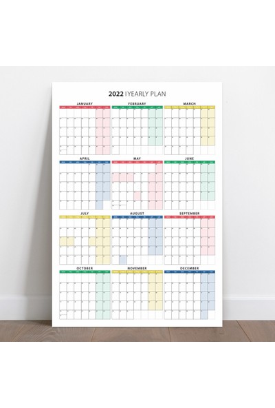 2022 Yıllık Planlayıcı Duvar Takvimi 35X50 cm Renkli Yearly Plan 2022 Yıllık Planlayıcı Duvar Takvimi 35X50 cm Renkli Yearly Plan