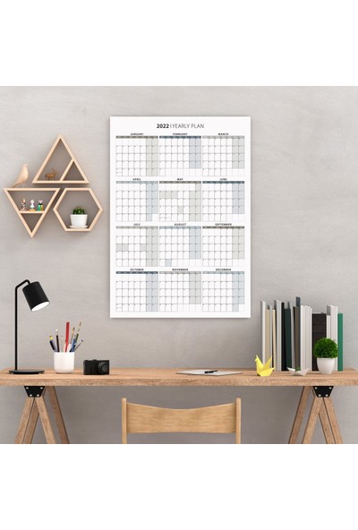 2022 Yıllık Planlayıcı Duvar Takvimi 50X70 cm Mavi Bej Yearly Plan 2022 Yıllık Planlayıcı Duvar Takvimi 50X70 cm Mavi Bej Yearly Plan