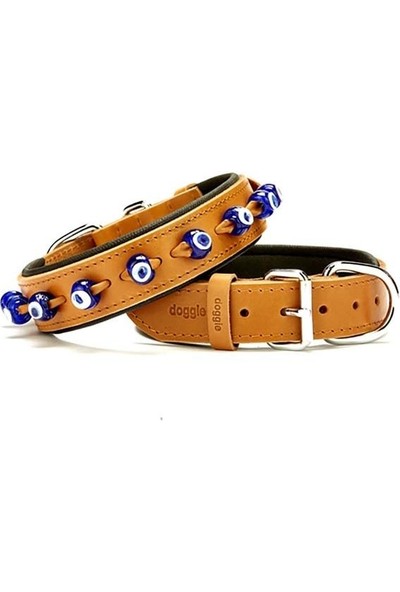 Doggie Comfort Deri Nazar Boncuklu Köpek Boyun Tasması Large Camel 3.5X52-60 cm Doggie Comfort Deri Nazar Boncuklu Köpek Boyun Tasması Large Camel 3.5X52-60 cm