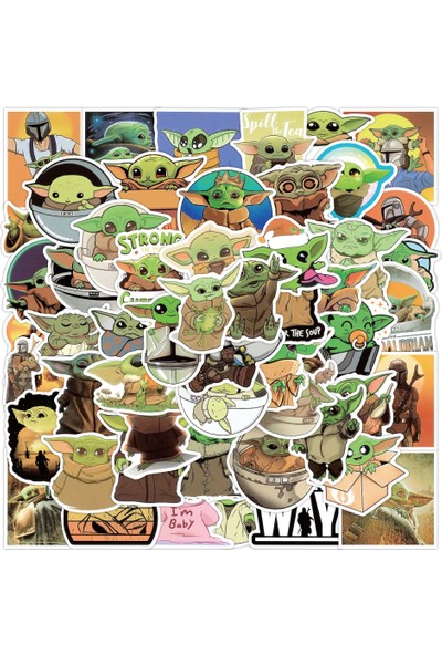 Xinkerui 50 Yaprak Manluda Bebek Yoda Bebek Yoda Çıkartmaları Araba Bagajı Suya Dayanıklı Çıkartmalar (Yurt Dışından)