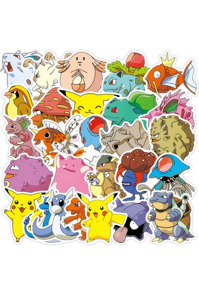 Xinkerui 50 Benzersiz Pokémon Pokemon Karikatür Su Geçirmez ve Güneş Koruyucu Dizüstü Bilgisayar Arabası Çantası Motosiklet Çıkartmaları (Yurt Dışından)