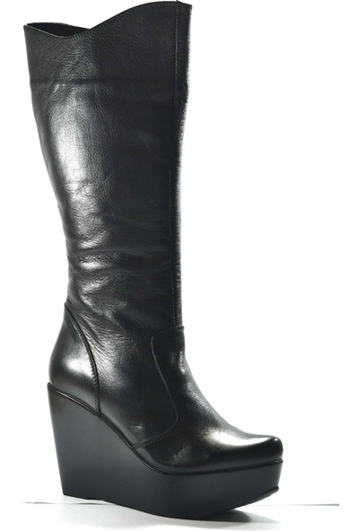 Onlo Y.071 Hakiki Deri Siyah Platform Topuklu Uzun Kadın Çizme Onlo Y.071 Hakiki Deri Siyah Platform Topuklu Uzun Kadın Çizme