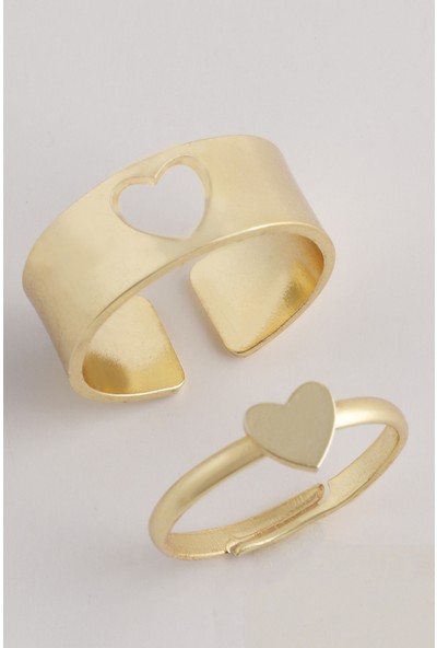 Sortie Çelik Kalp Figürlü Boyu Ayarlanabilir 2'li Çift Yüzük 003 Sortie Çelik Kalp Figürlü Boyu Ayarlanabilir 2'li Çift Yüzük 003